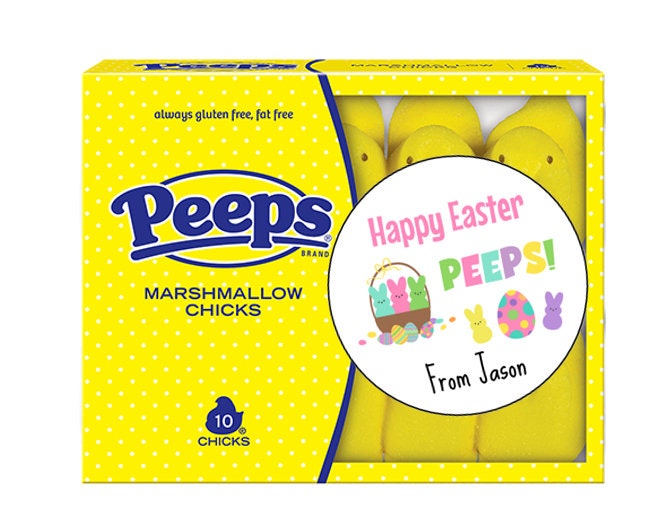 Easter Stickers, Easter Peeps Labels, Personalized Kids Easter labels ...