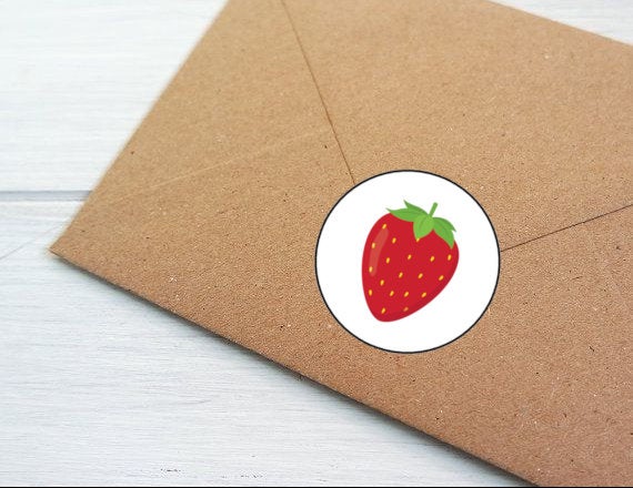 Fruit Envelope Seals Labels Stickers, 48 Personalized Stickers! – The ...