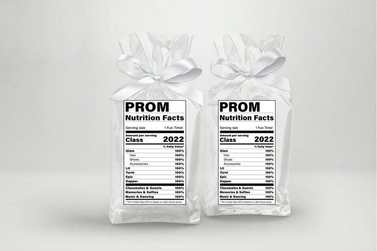 Prom Nutrition Facts Labels, Prom Labels, 20 Personalized Prom Sticker ...