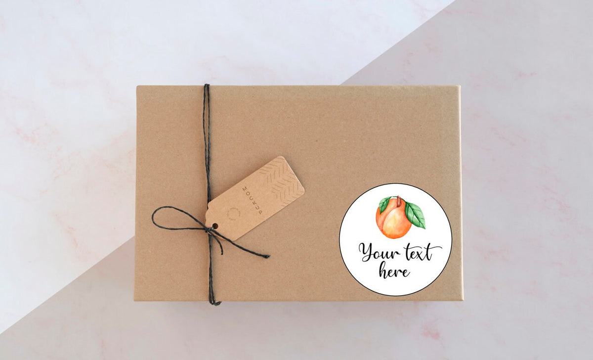 Peach Bridal Shower Labels, Peach Round Labels, Personalized Peach Gif ...